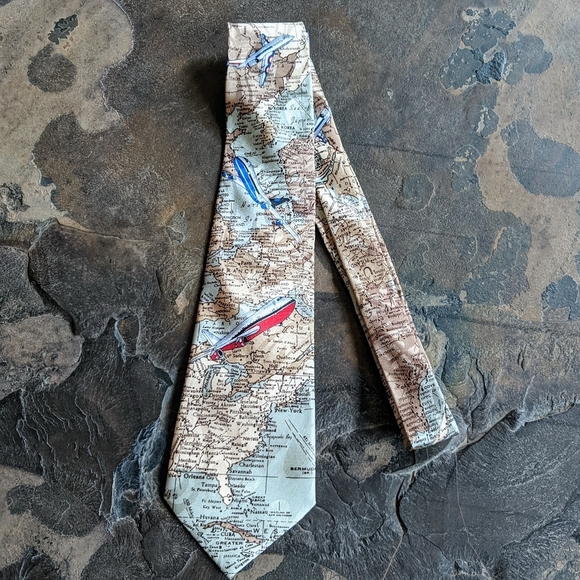 Accessories | Fratello Hand Made Airplane Map Tie | Poshmark